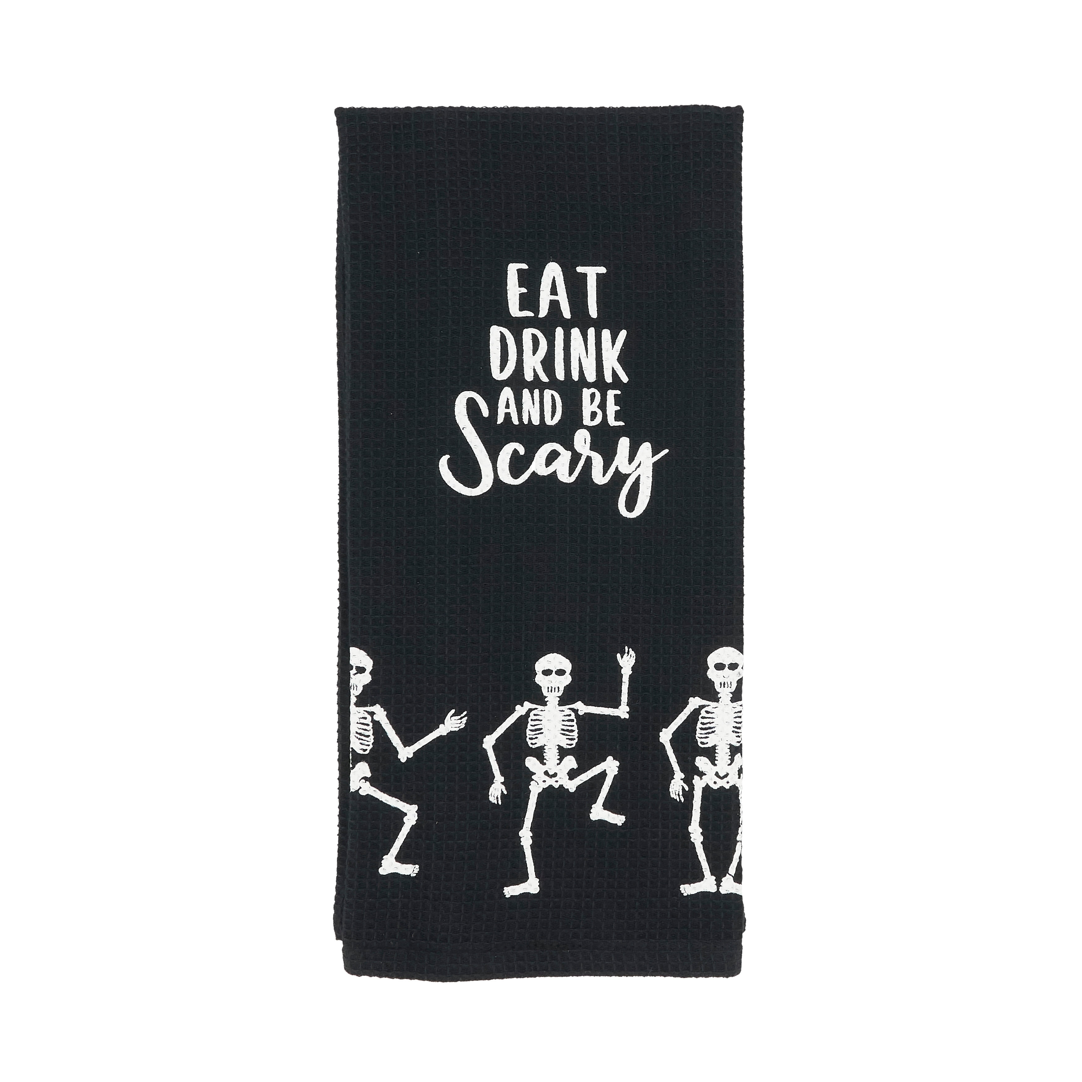 Saro Lifestyle Frightful Feast Skeleton Kitchen Towel (Set of 4 ...
