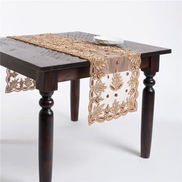Saro Lifestyle 5283.BU1690B 16 x 90 in. Hand Beaded Design Table Runner ...