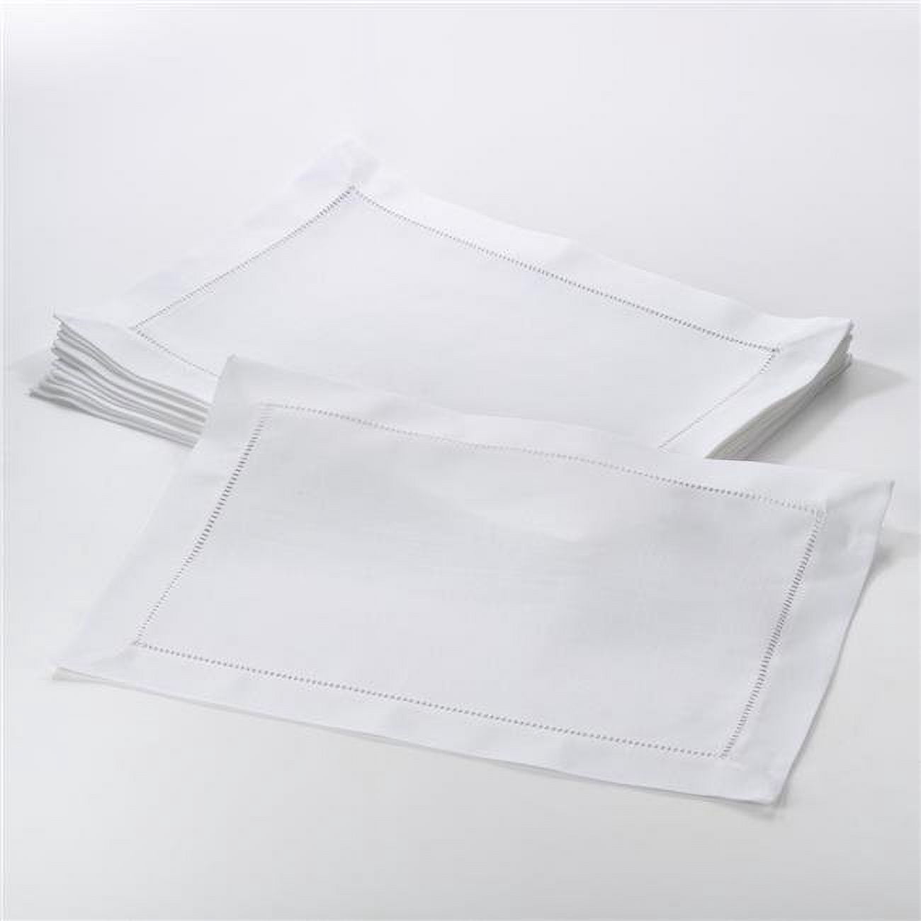 Saro Lifestyle Hemstitched Border Table Mats (Set of 12) White ...