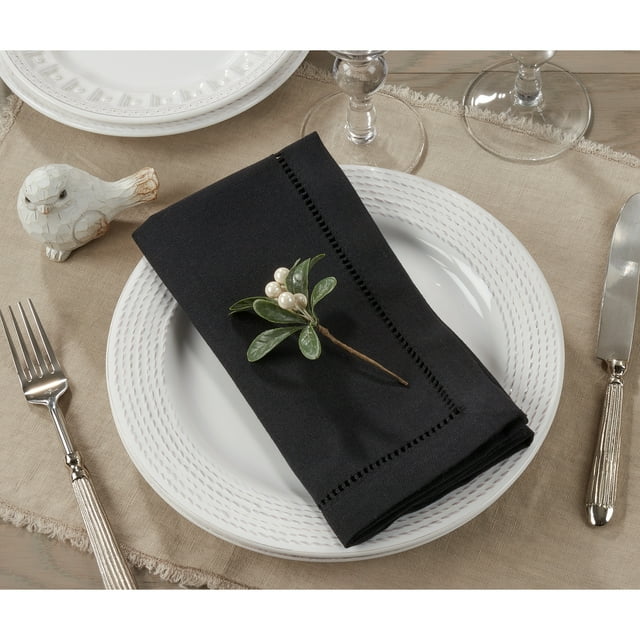 Saro Lifestyle Hemstitched Border Table Napkin (Set of 4) - Walmart.com