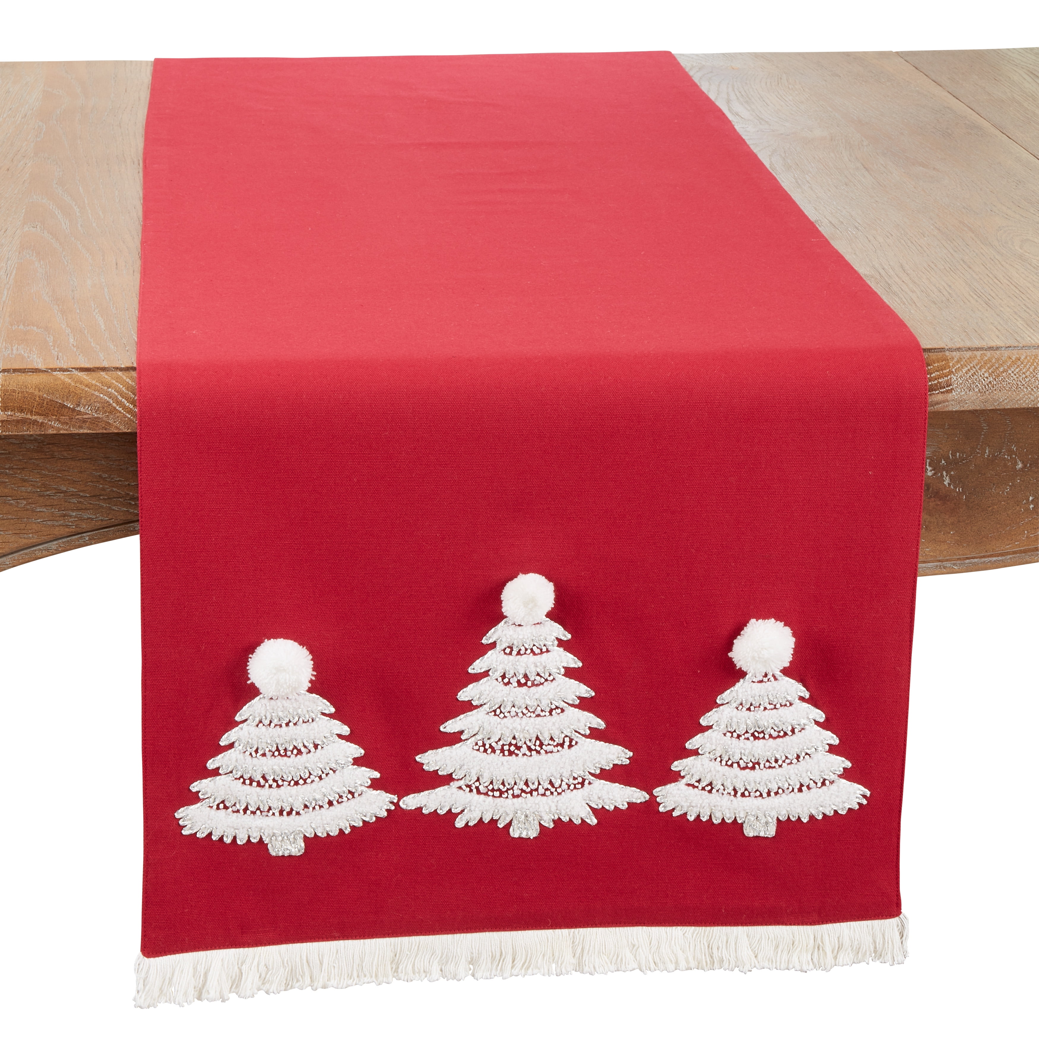 Saro Lifestyle Holly Jolly Christmas Trees Table Runner - Walmart.com