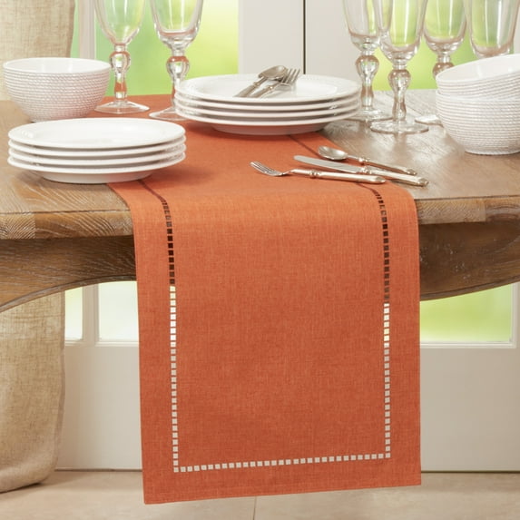 Saro Lifestyle Laser-Cut Hemstitch Table Runner - Walmart.com