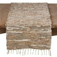Saro Lifestyle Leather Chindi Table Runner - Walmart.com