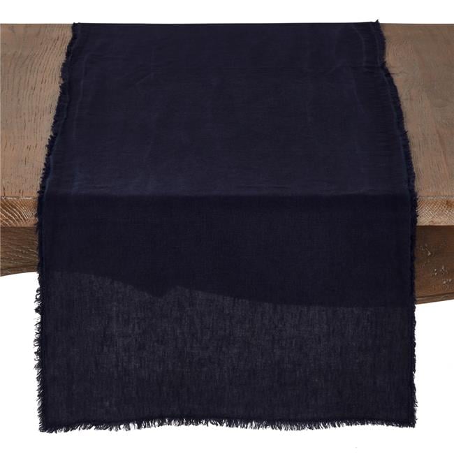 Saro Lifestyle Linen Table Runner Midnight Blue - Walmart.com