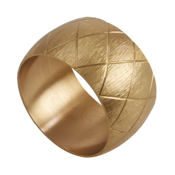 Saro Lifestyle Zig Zag Design Metal Napkin Rings (Set of 4) Gold ...