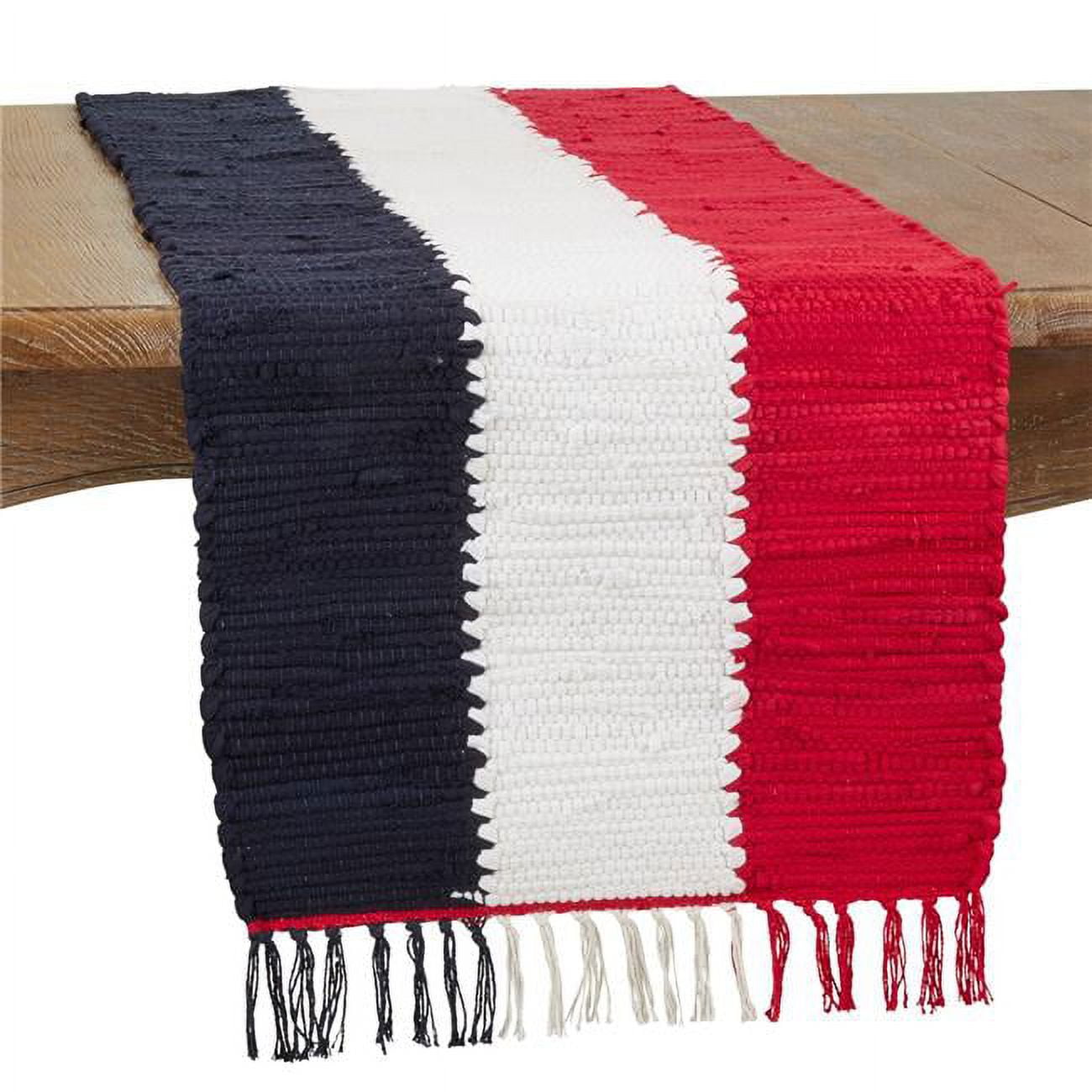 Saro Lifestyle Patriotic Chindi Table Runner - Walmart.com