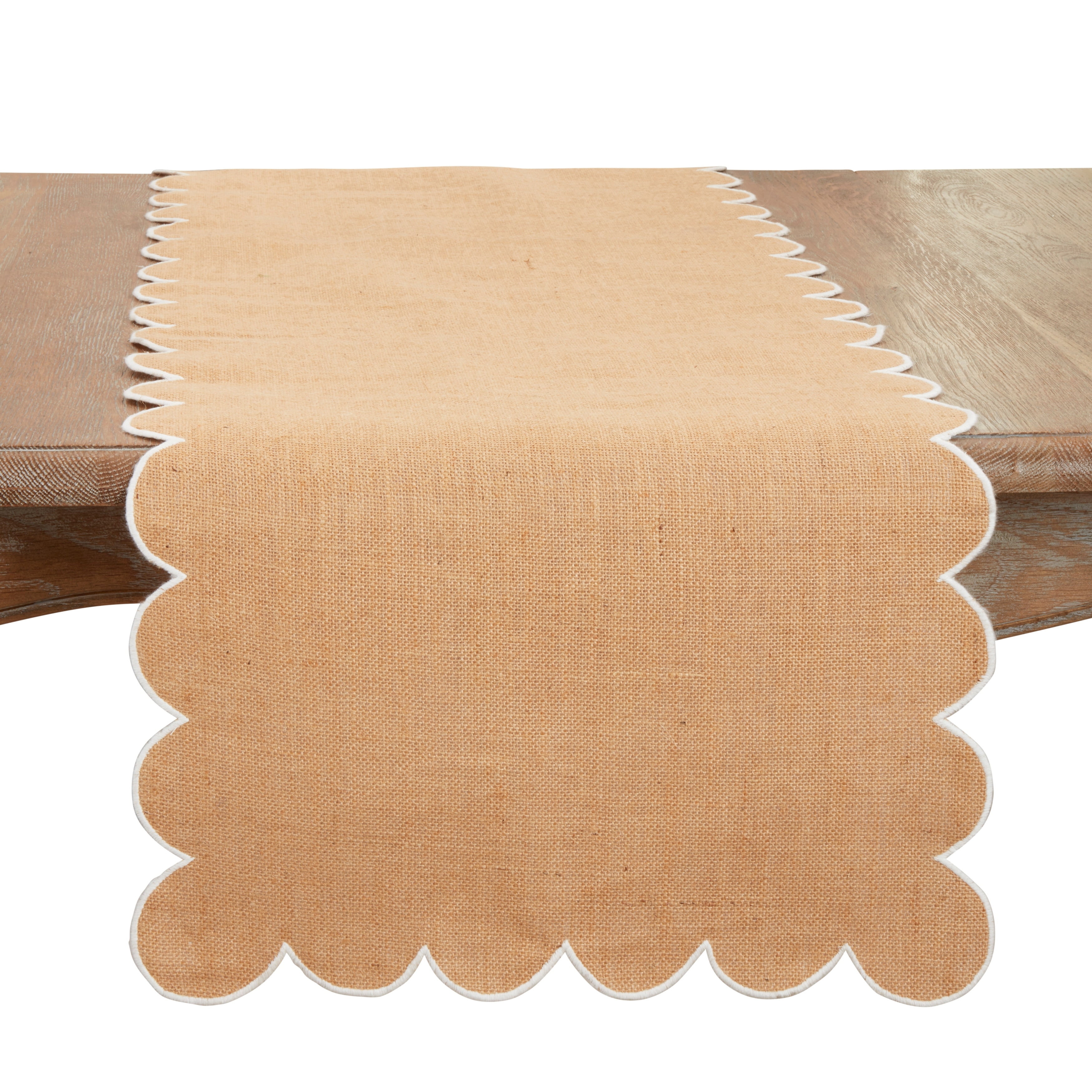 Saro Lifestyle Rustic Chic Scalloped Table Runner - Walmart.com