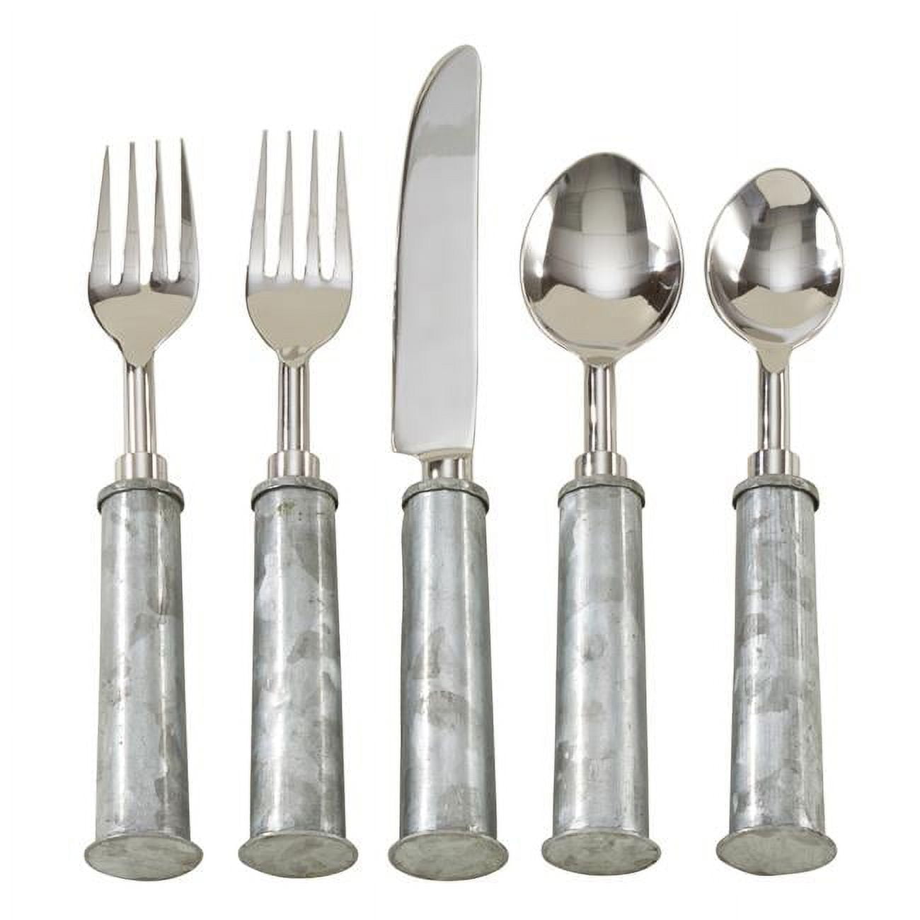 Saro Lifestyle SP927.GY Galvanized Iron Flatware Set - 5 Piece ...