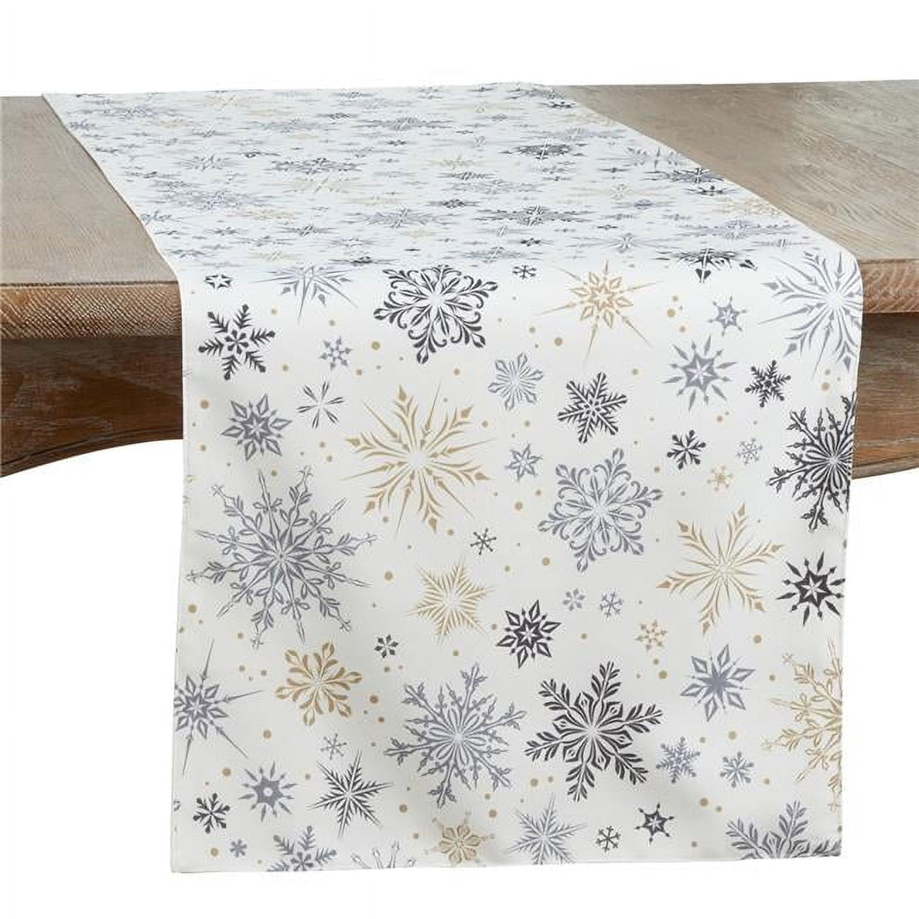 Saro Lifestyle Snowflakes Design Table Runner - Walmart.com