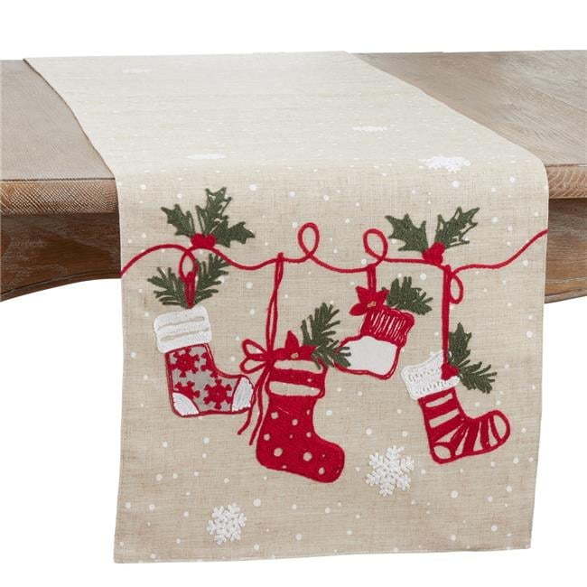 Saro Lifestyle Stockings Design Table Runner - Walmart.com