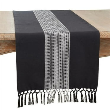 Saro Lifestyle Embroidered Border Design Table Runner - Walmart.com