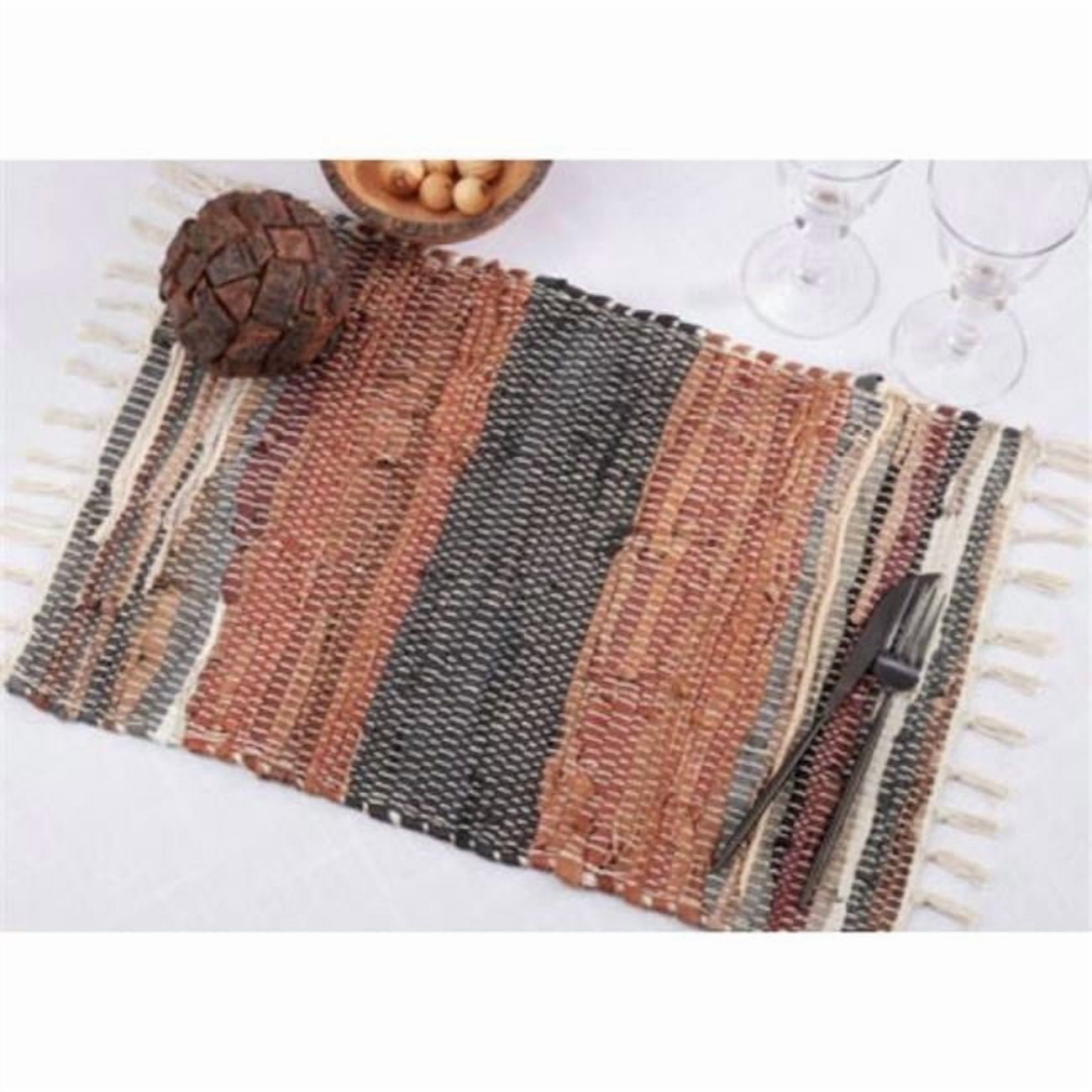 Saro Lifestyle Striped Chindi Multicolor Placemat (Set of 4) - Walmart.com