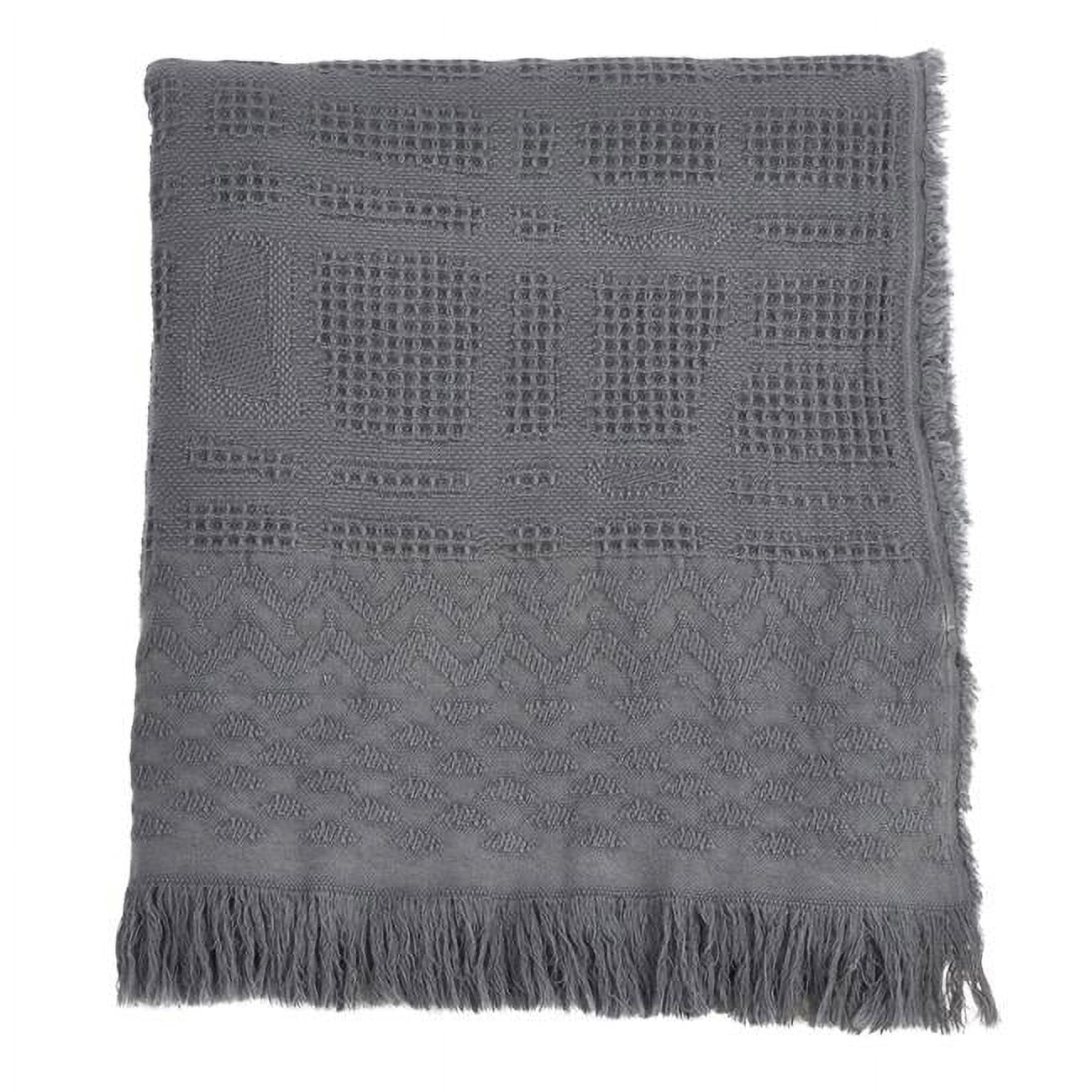 Saro Lifestyle TH201.GY5060 50 x 60 in. Cross Hatch Waffle Weave Throw ...