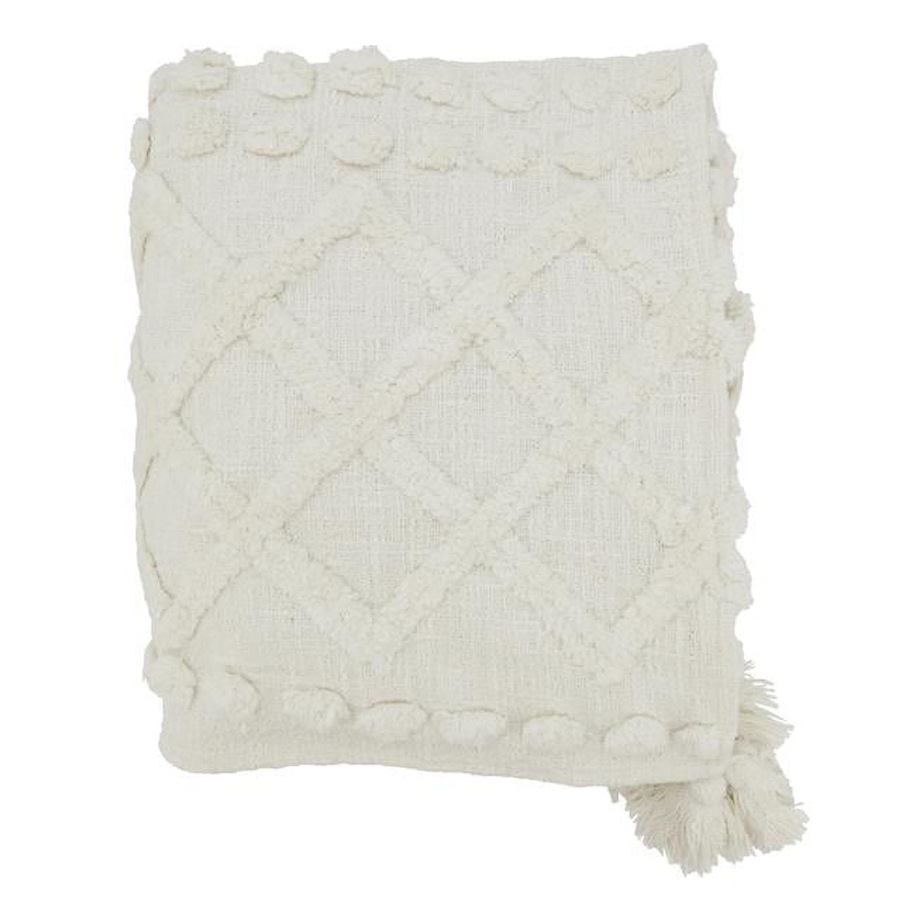 Saro Lifestyle TH314.W5060B 50 x 60 in. Textured Chic Tufted Throw with ...