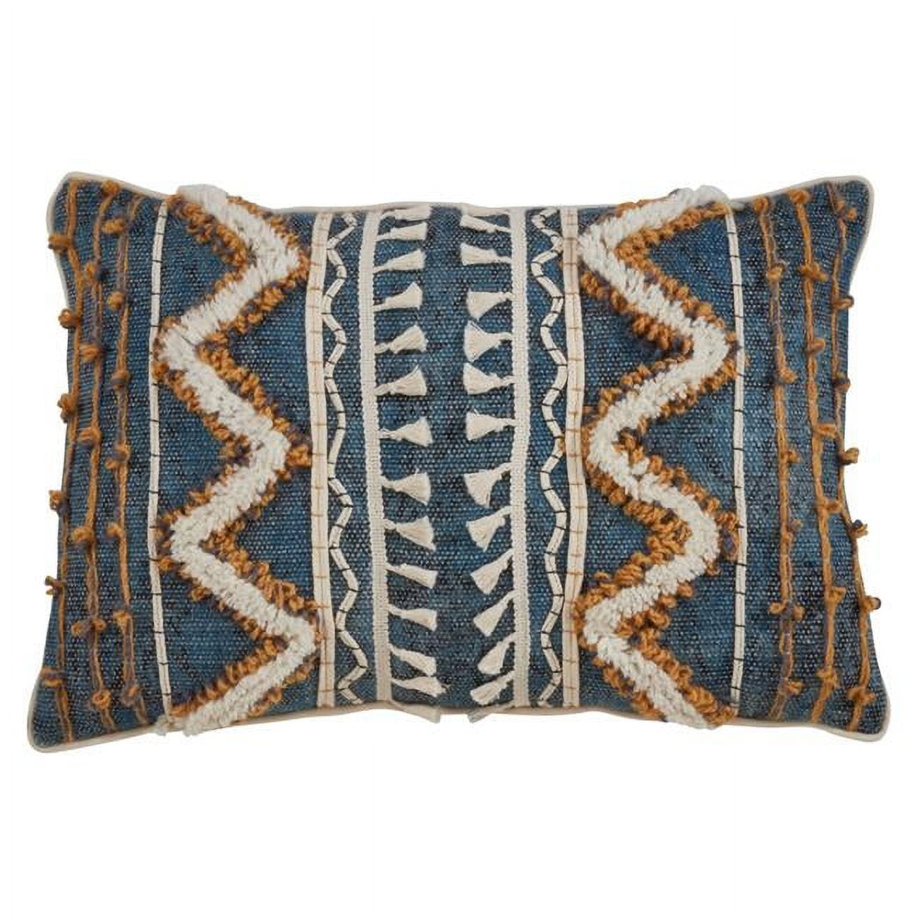 Saro Lifestyle Textured Block Print Embroidered Poly Filled Throw ...
