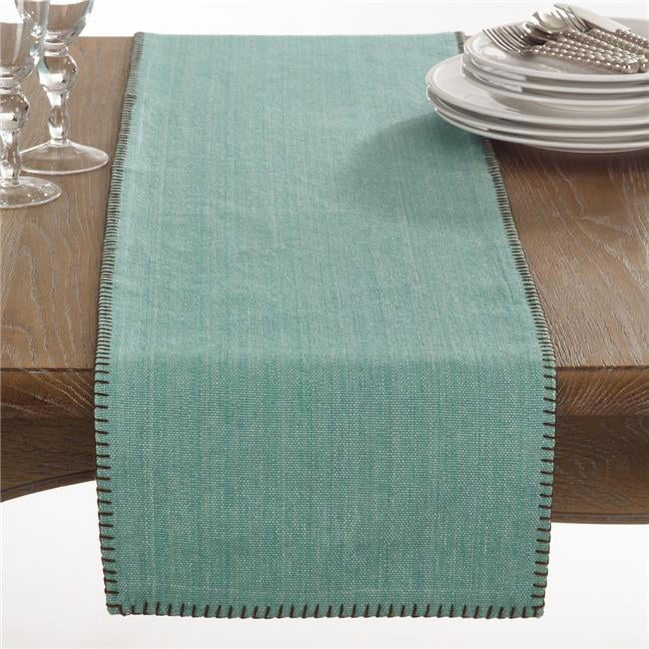 Saro Lifestyle Whip Stitched Design Cotton Table Runner - Walmart.com