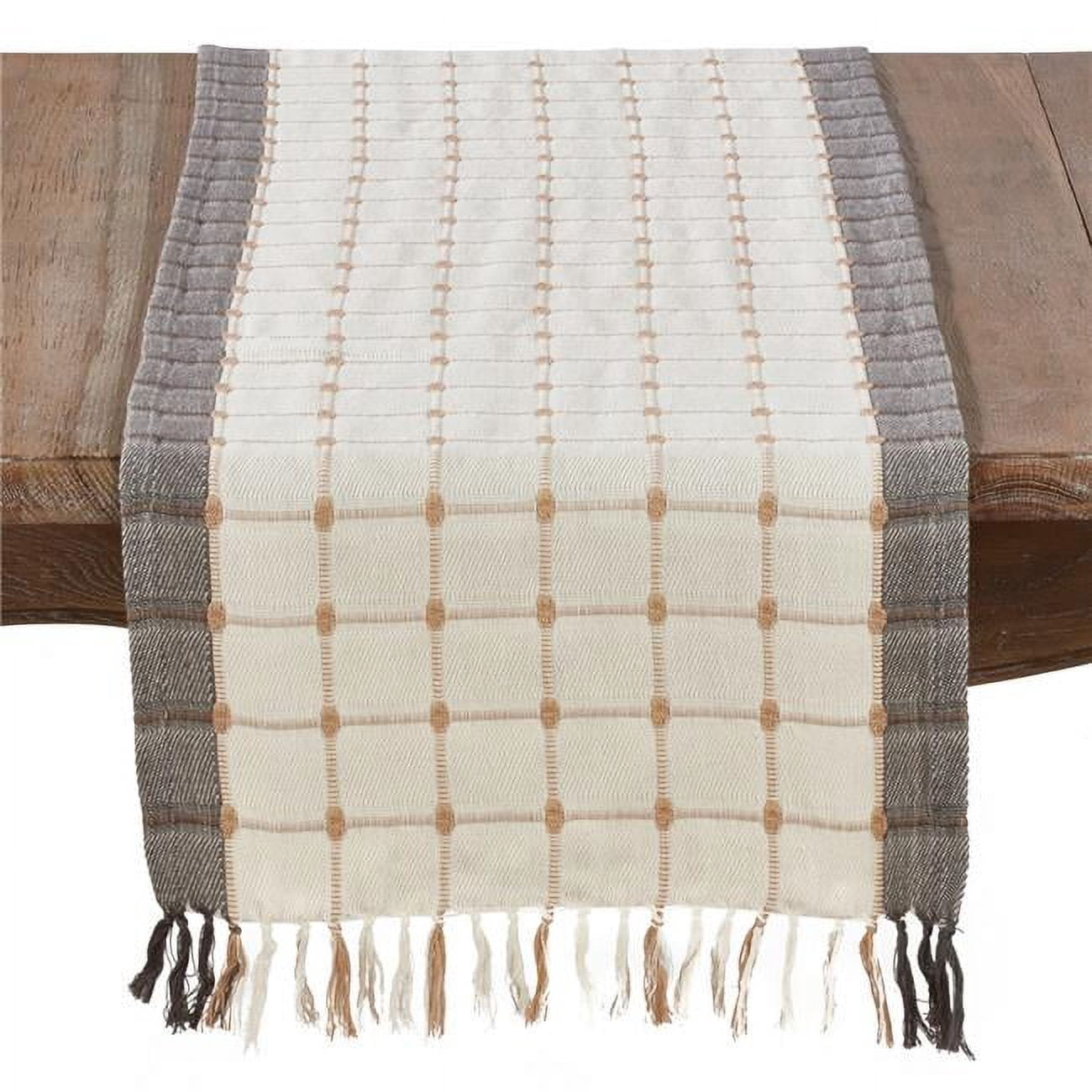 Saro Lifestyle Windowpane Design Cotton Table Runner - Walmart.com