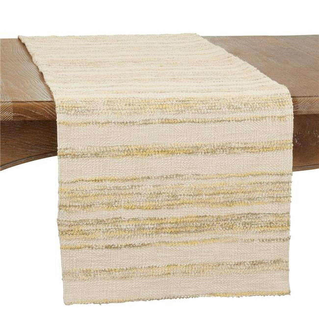 Saro Striped Woven Oblong Table Runner - Yellow - 16 x 72 in. - Walmart.com