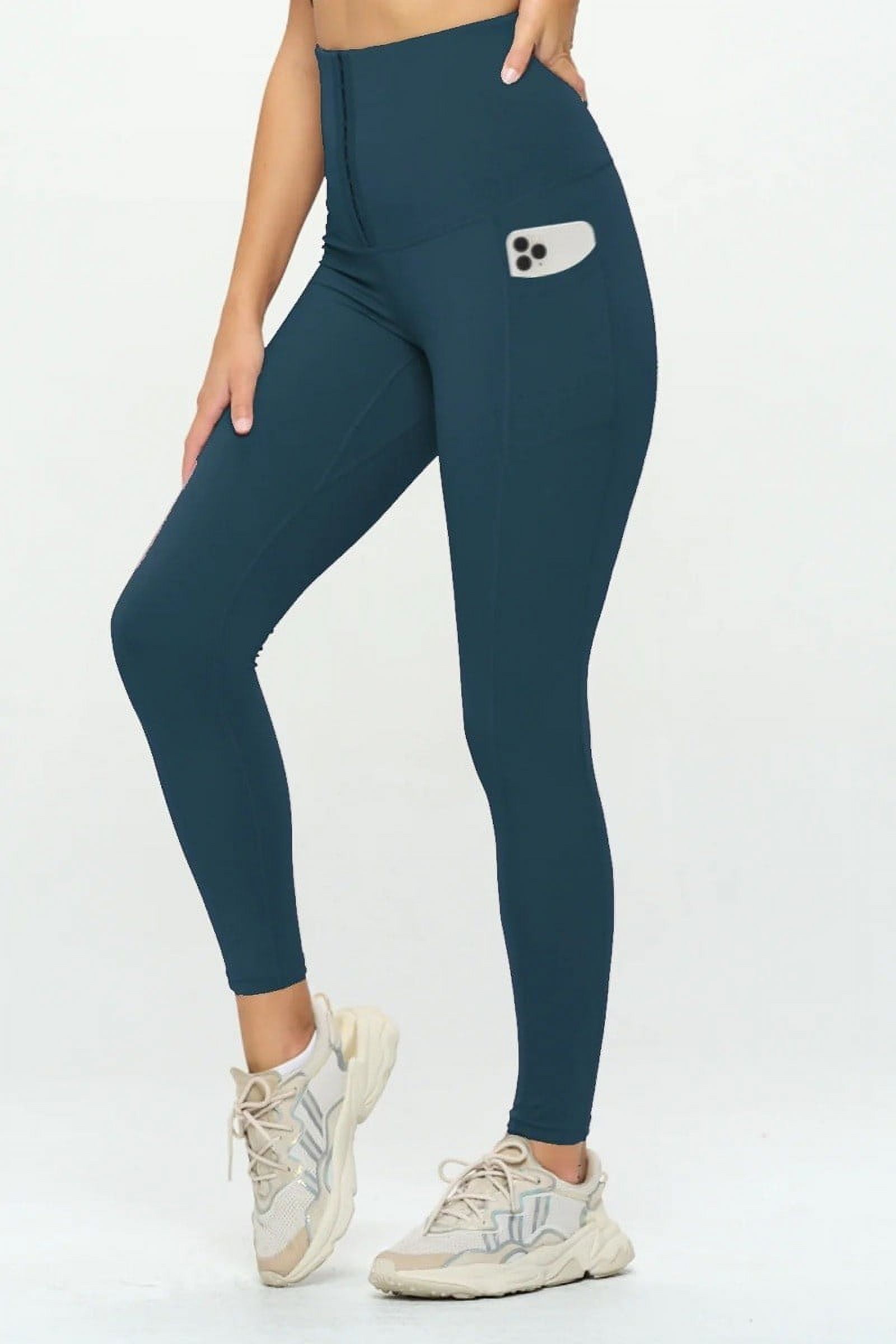 Saronite Basic Body Shape High Waisted Full Length Yoga Leggings, Teal ...