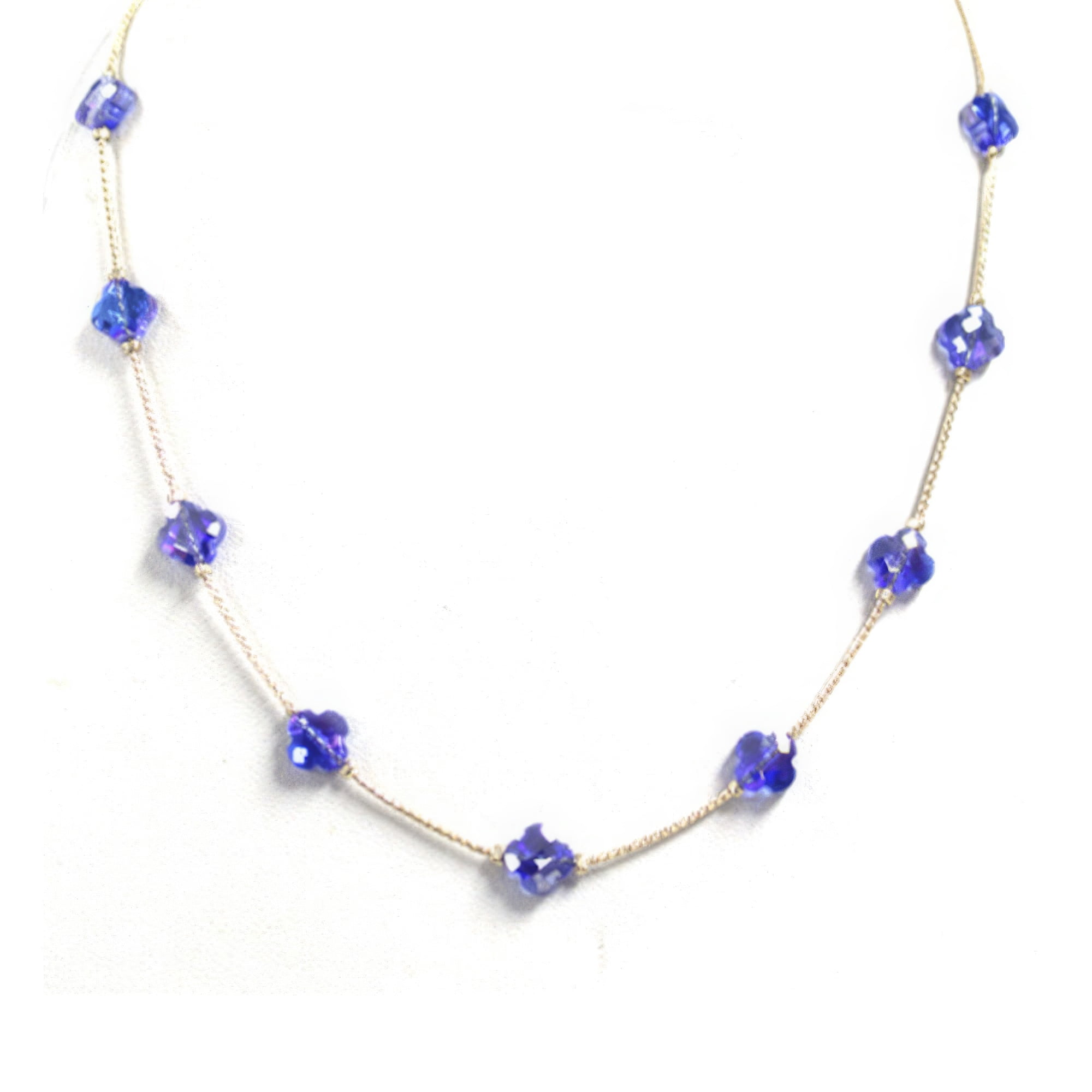 Saronite Clover Station Necklace, Black (Women's) - Walmart.com