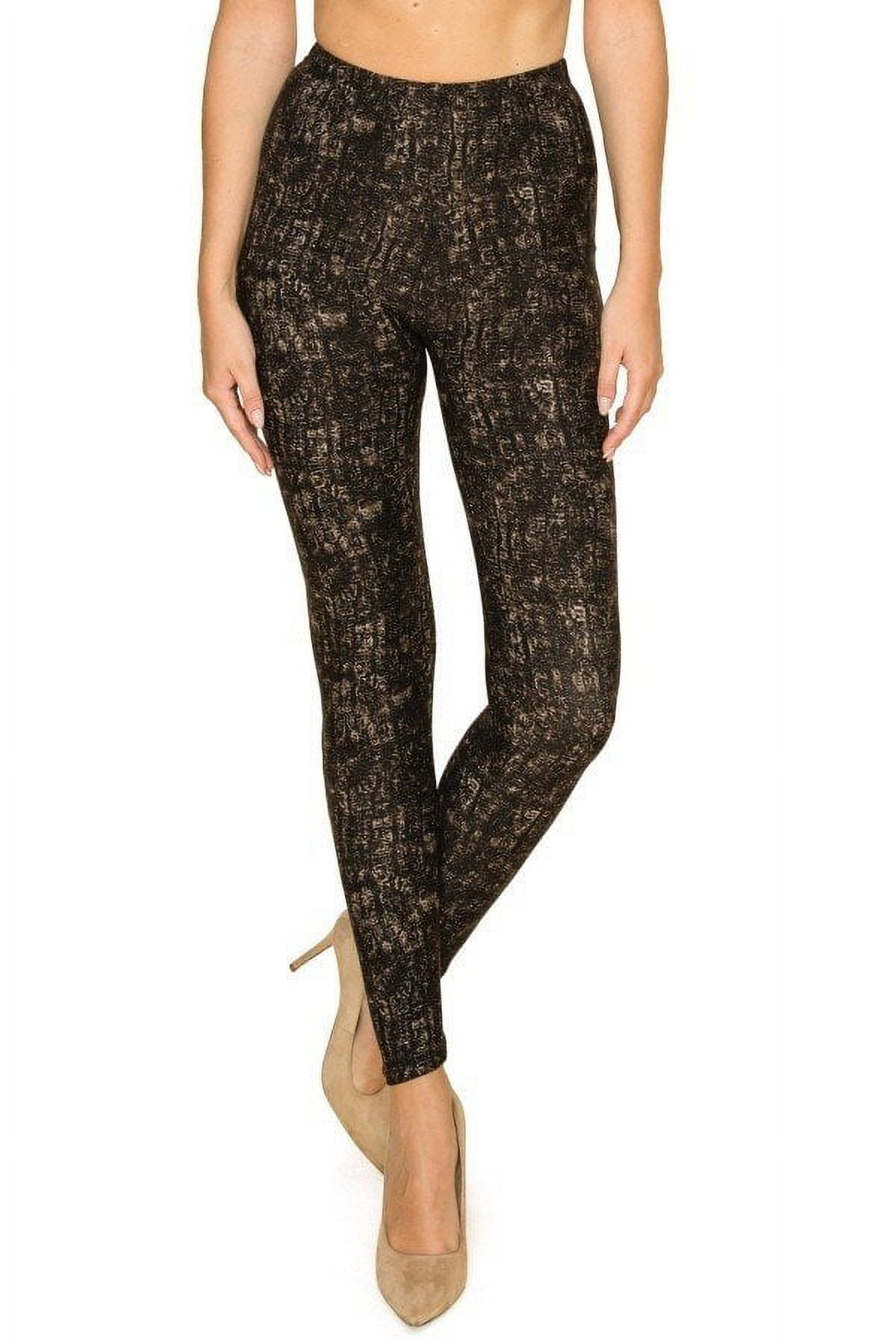 Saronite Dark Tie Dye Printed Waisted Elastic Full Length Leggings ...
