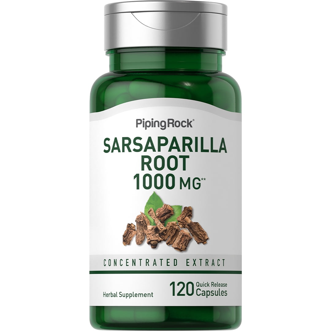 Piping Rock Sarsaparilla Root Dietary Pills, 1000mg, 120 Count, Vitamin ...