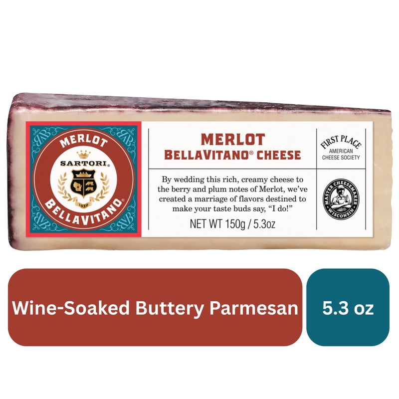 Sartori® Merlot BellaVitano Cheese, 5.3 oz Wedge, Specialty Cheese ...
