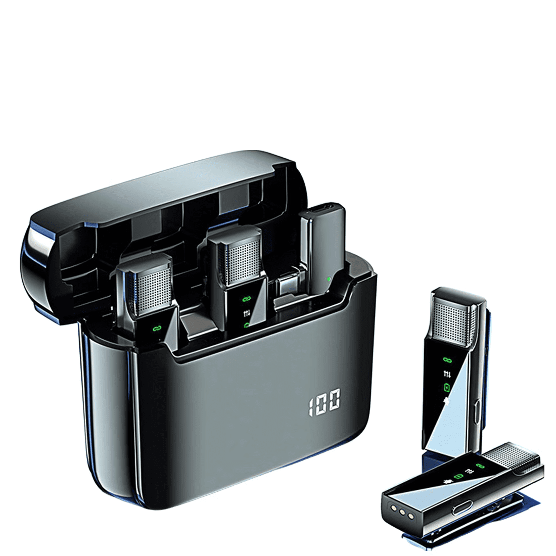 Sarzi 2-In-1 Wireless Lavalier Microphone Charging Compartment For Type ...