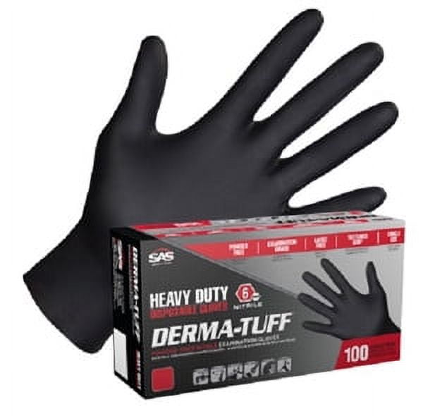 Derma-Tuff Powder-Free Exam Grade Nitrile Disposable Gloves, 6 Mil ...