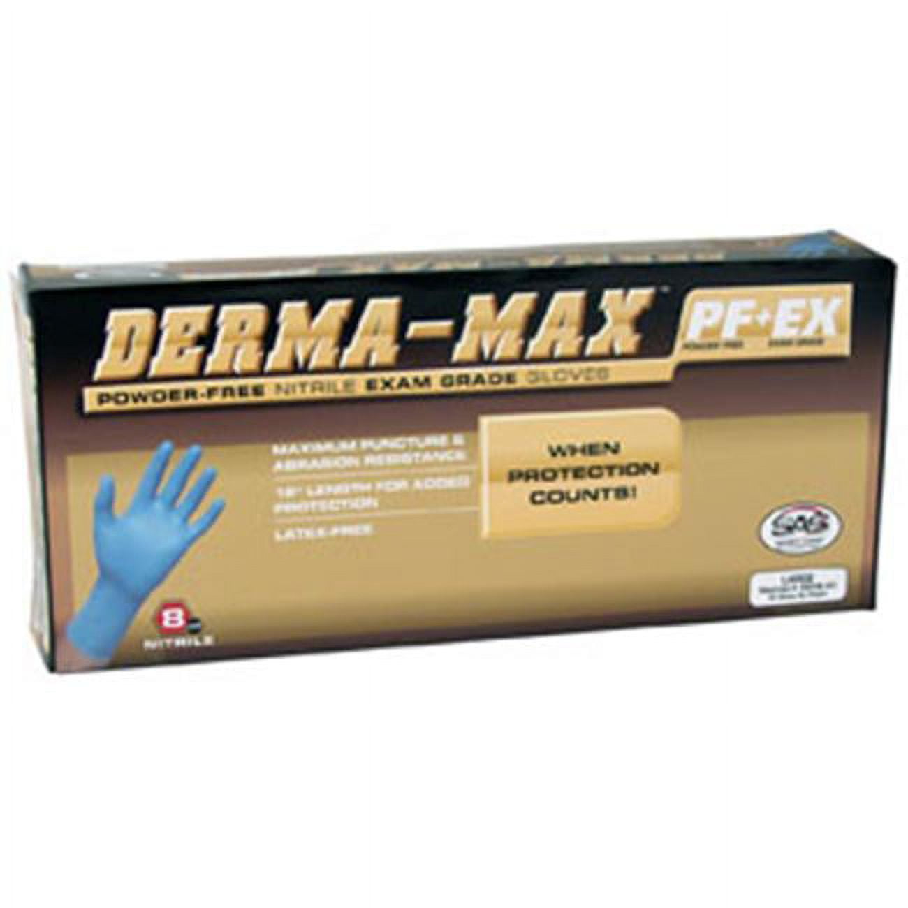 Sas Safety Corp 6608-40 Derma Max™ Powder Free Nitrile Disposable ...