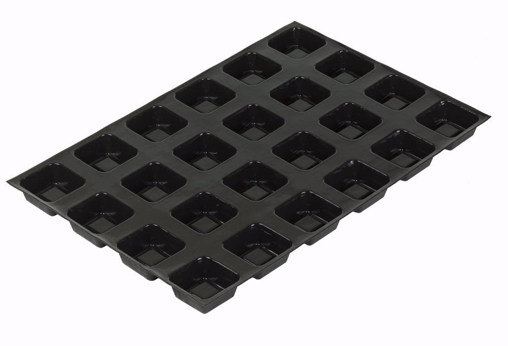 Sasa Demarle FP 01102 Flexipan 3-Ounce Square Savarin Pan with 24 Molds ...