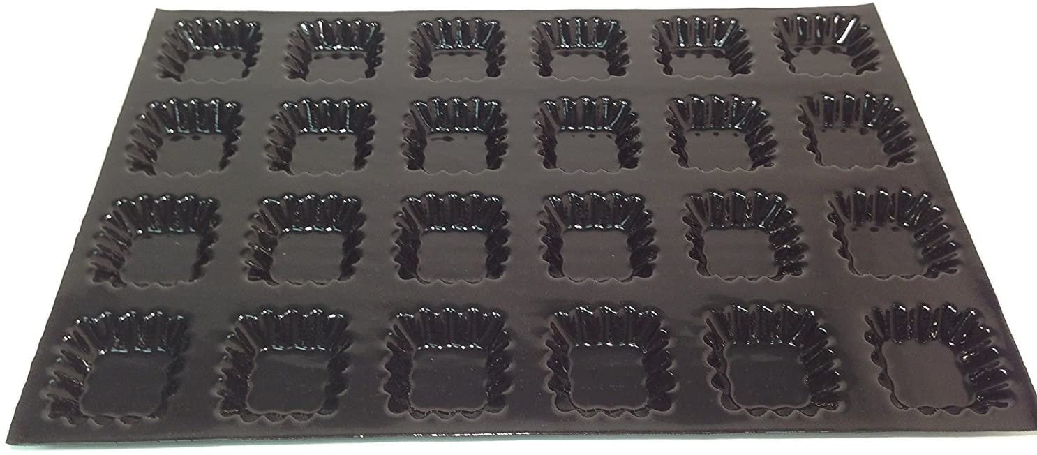 Sasa Demarle FP 2171 Half-Size Flexipan with 12 Fluted-Square-Tartlet ...