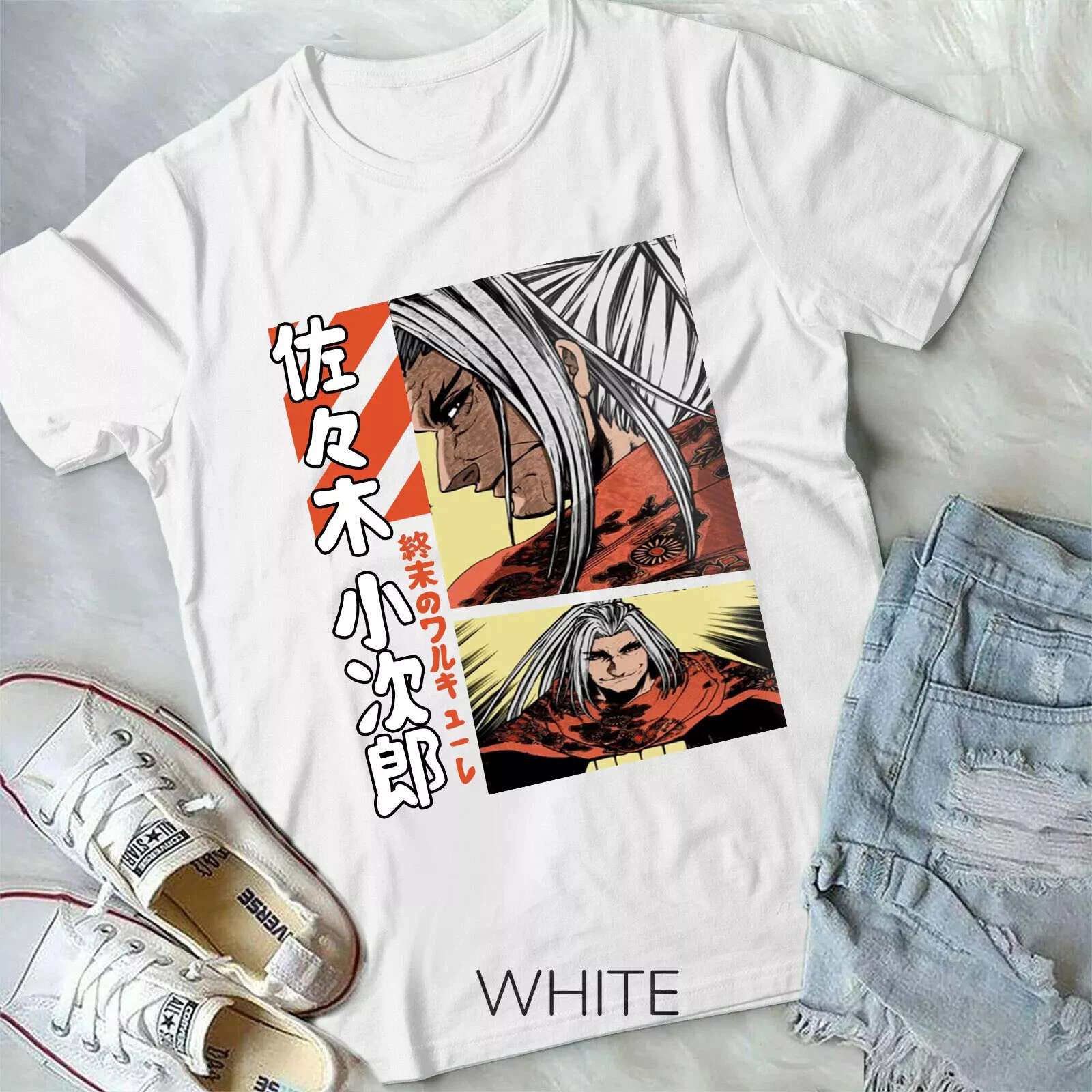 Sasaki Kojiro Record Of Ragnarok Shuumatsu No Valkyrie Round White T ...