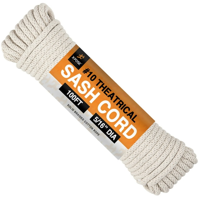 Sash Cord - White #10 Cotton and Nylon Rope - 5/16 Inch x 100 Ft Rope ...