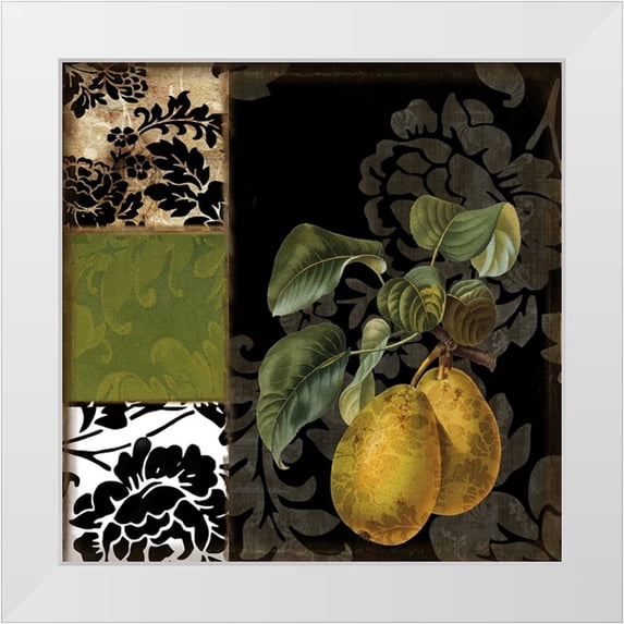 Sasha 12x12 White Modern Wood Framed Museum Art Print Titled - Damask ...