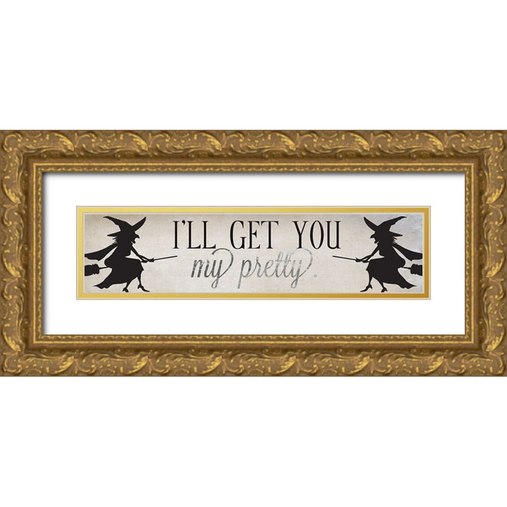 Sasha 24x9 Gold Ornate Wood Framed with Double Matting Museum Art Print ...