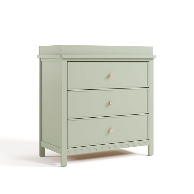 Sasha 3-Drawer Chest with Changing Table Topper (Sage) – GREENGUARD ...