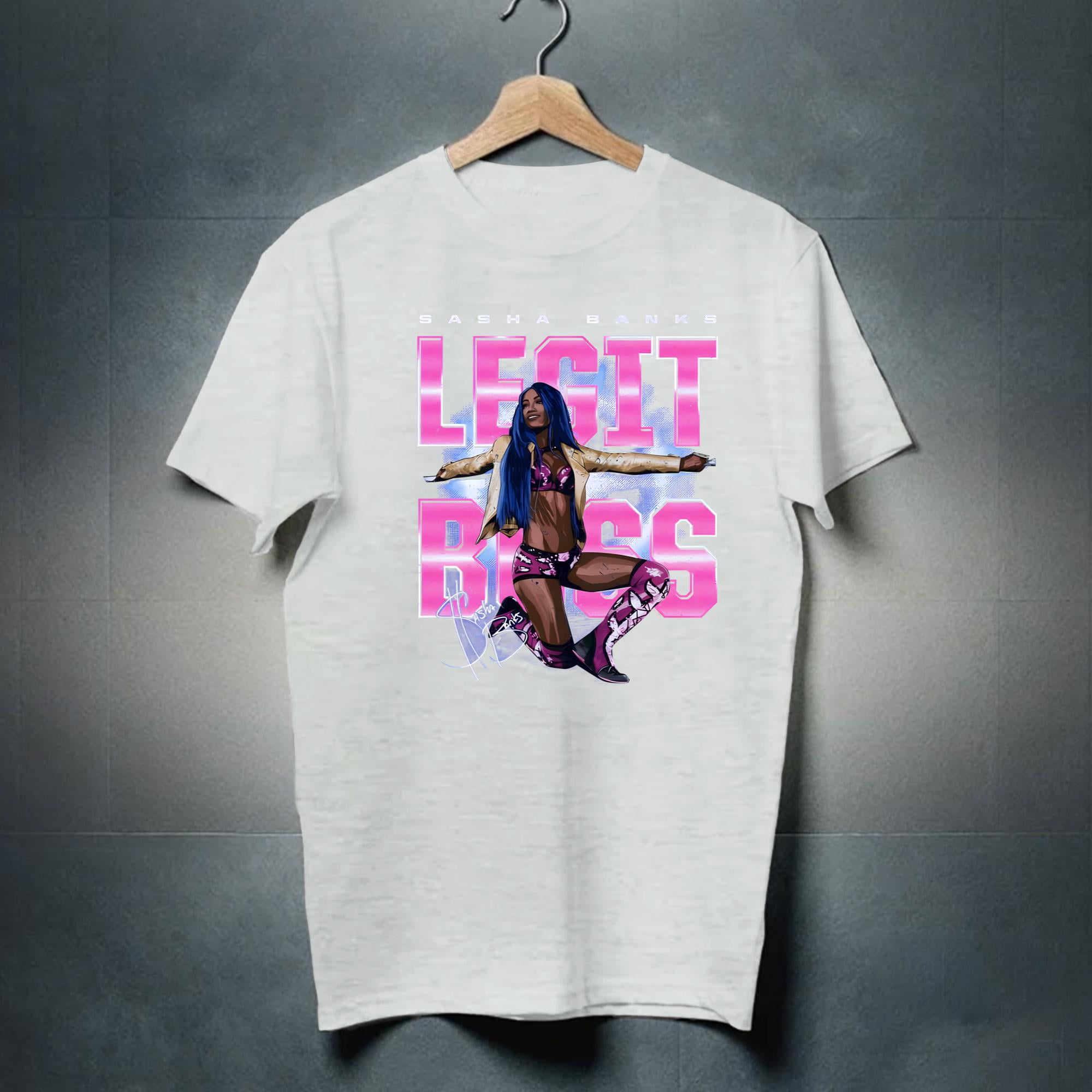 Sasha Banks Legit Boss Purple Power Pose T-shirt-TH37964 - Walmart.com