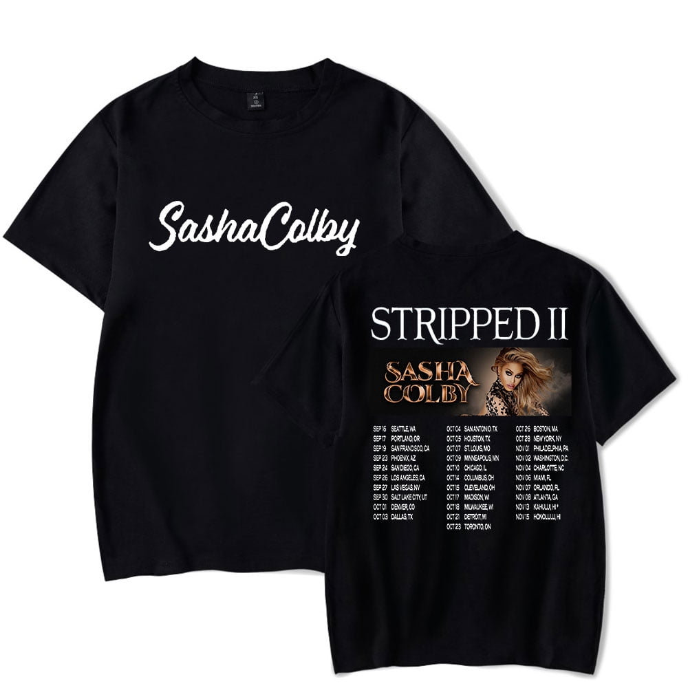 Sasha Colby Stripped II Tour Merch T-shirts Women Men Cosplay Streetwear Tops Short Sleeve Tee ...