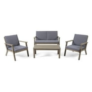 Calderon 4 Piece Outdoor Aluminum Chat Set, Dark Gray - Walmart.com