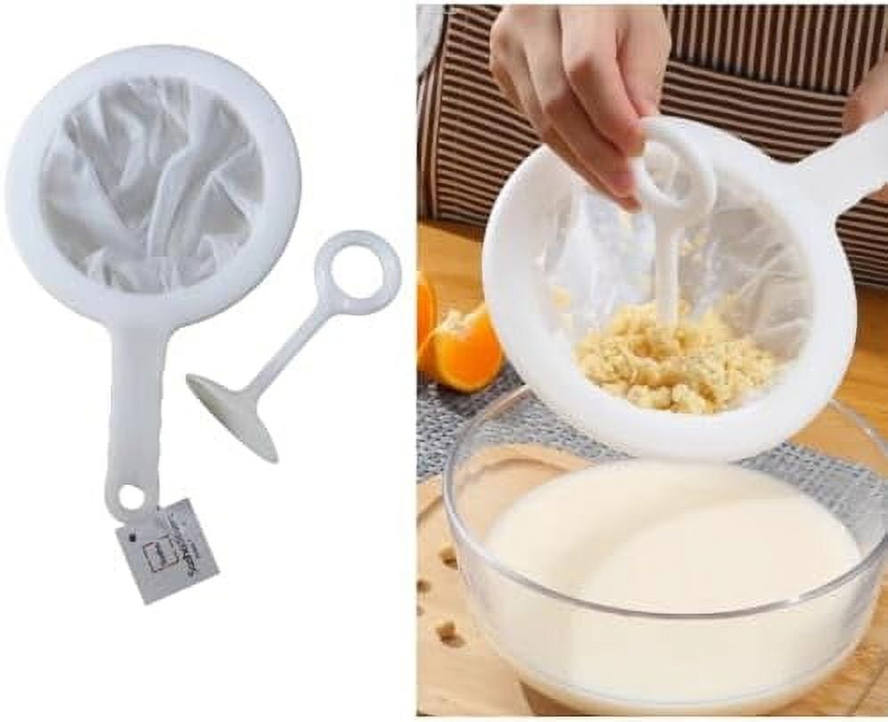 Sasha Square Ultra-Fine Nylon Mesh Strainer With Squeezing Stick, Sieve ...