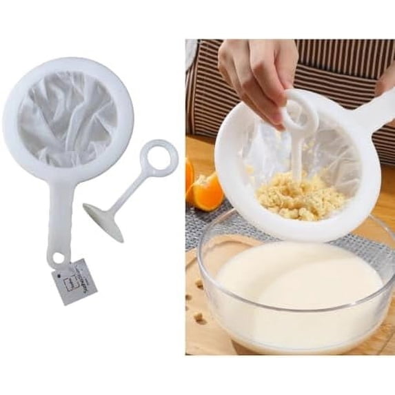 Sasha Square Ultra-Fine Nylon Mesh Strainer With Squeezing Stick, Sieve ...