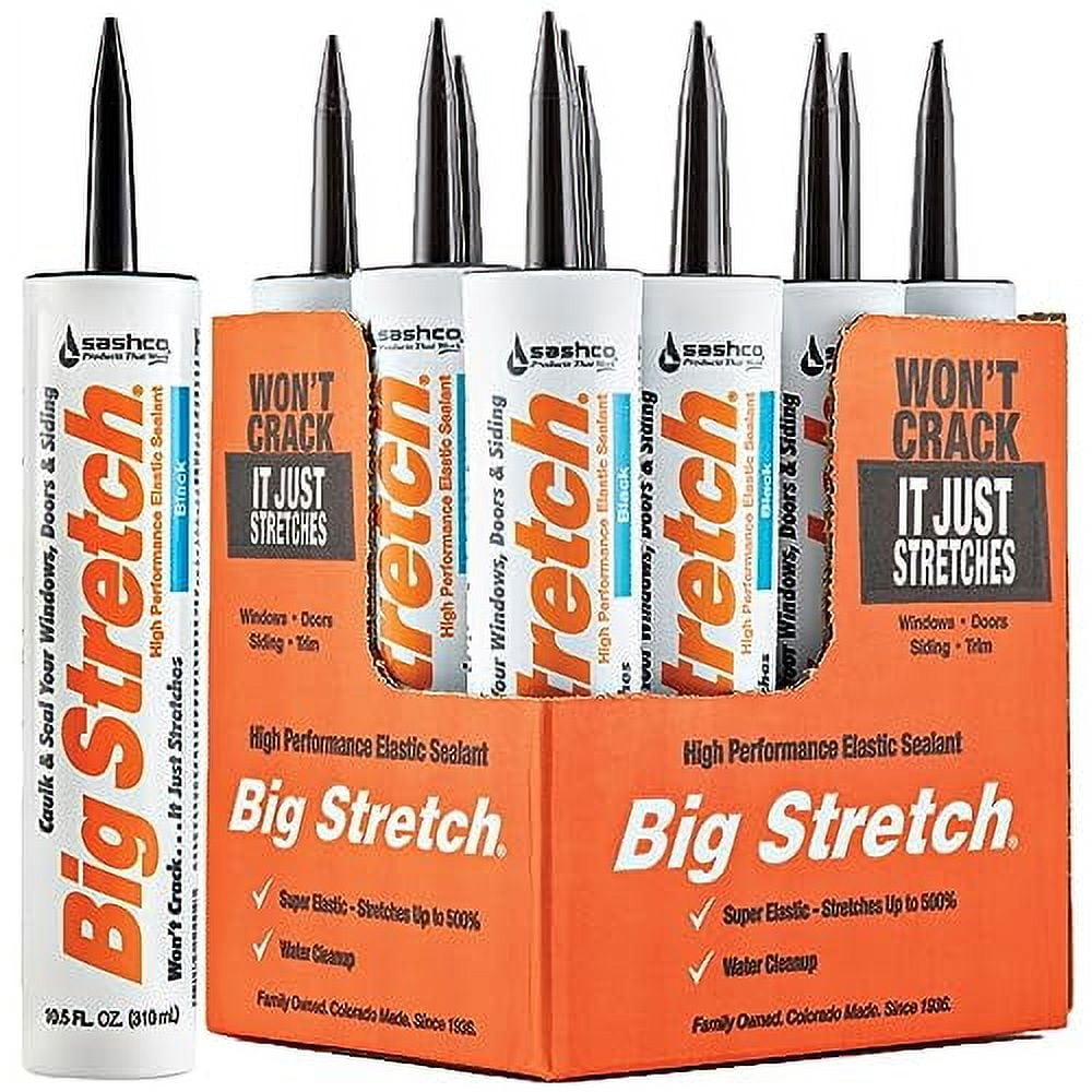 Sashco 10004 12 Pack 10.5 oz. Big Stretch Acrylic Latex High ...