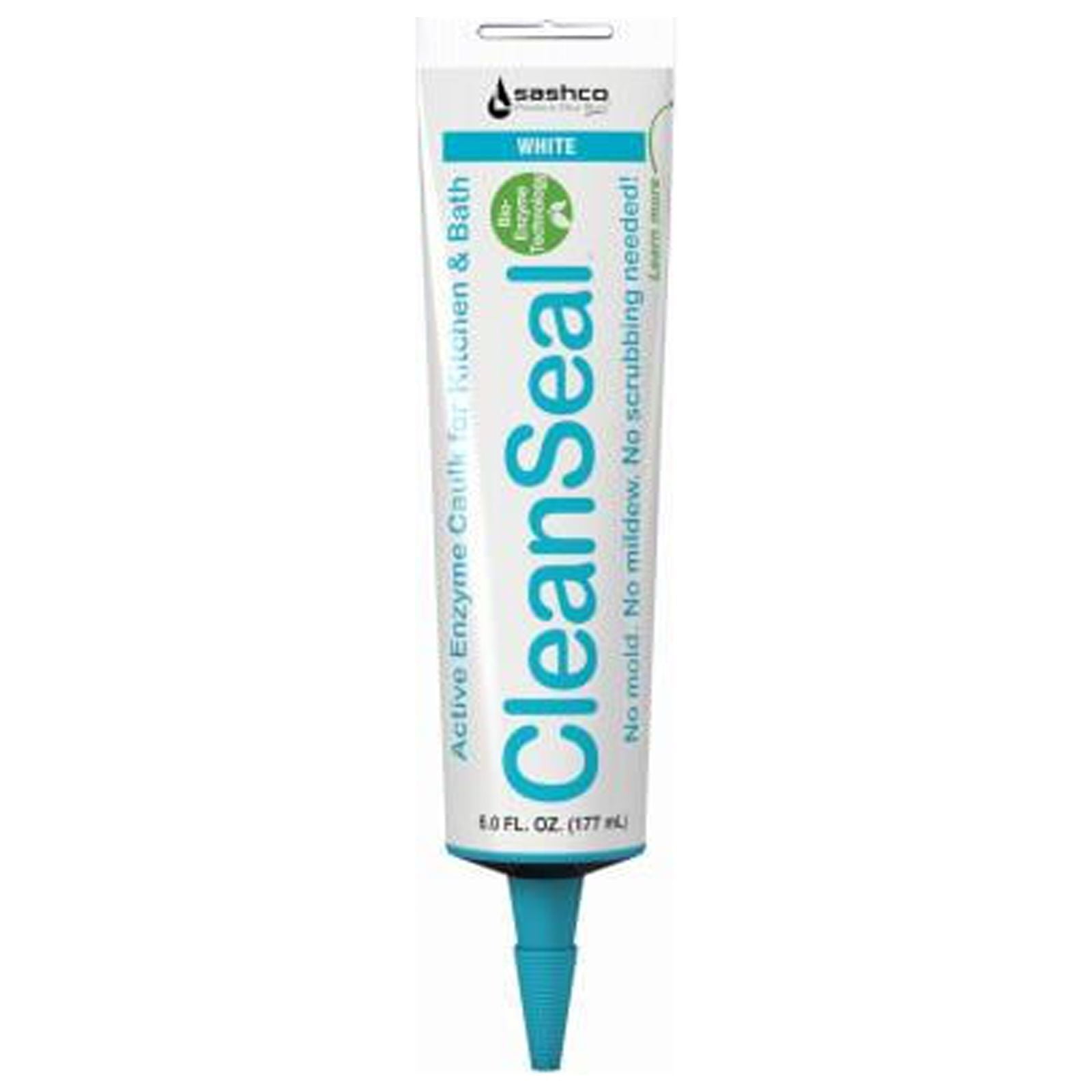 Sashco 11070 CleanSeal Active Enzyme Caulk, Kitchen & Bath, White, 6 oz ...