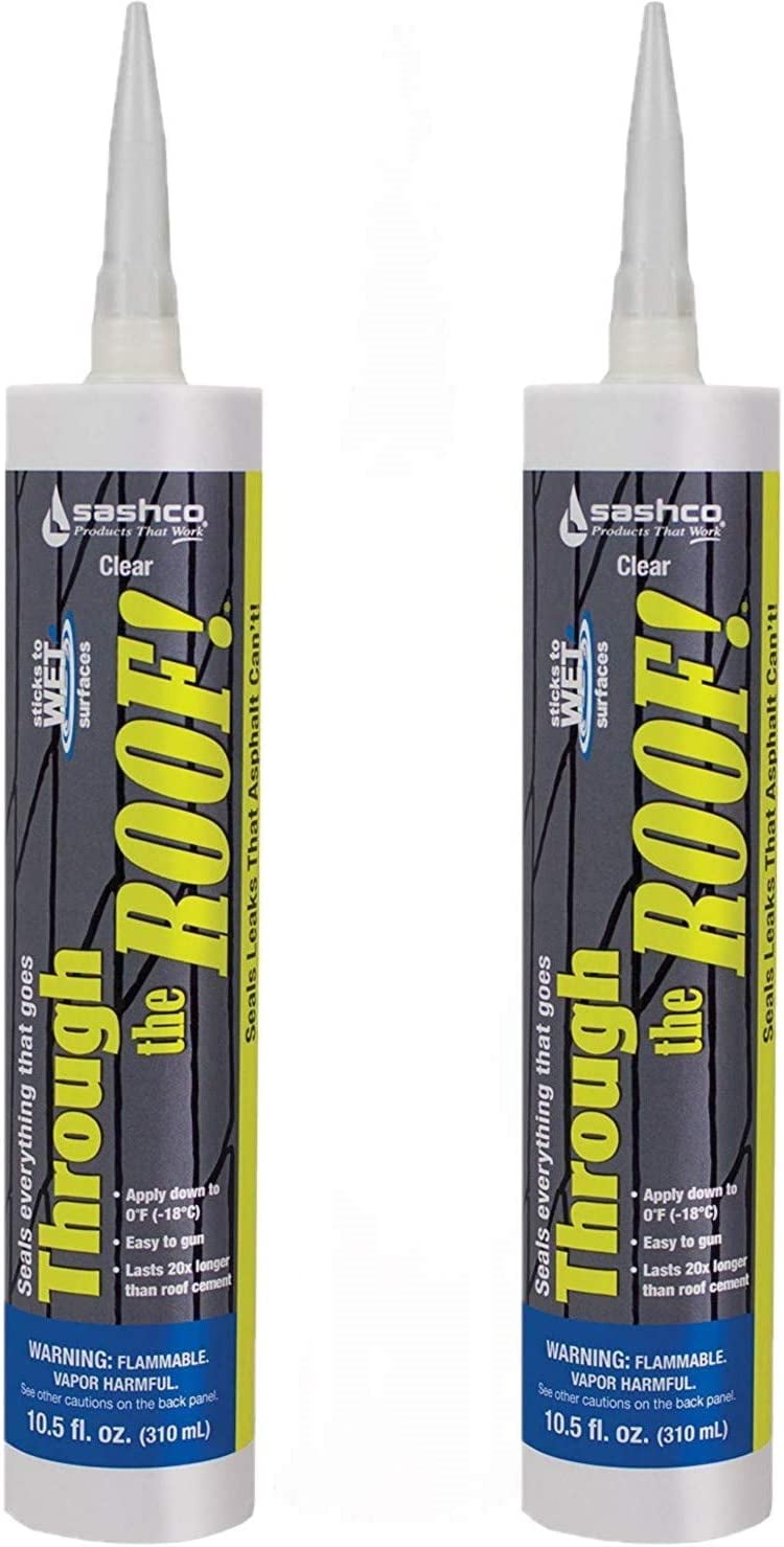 Sashco - 14010 Through The Roof Sealant, 10.5 oz Cartridge, Clear (Pack ...