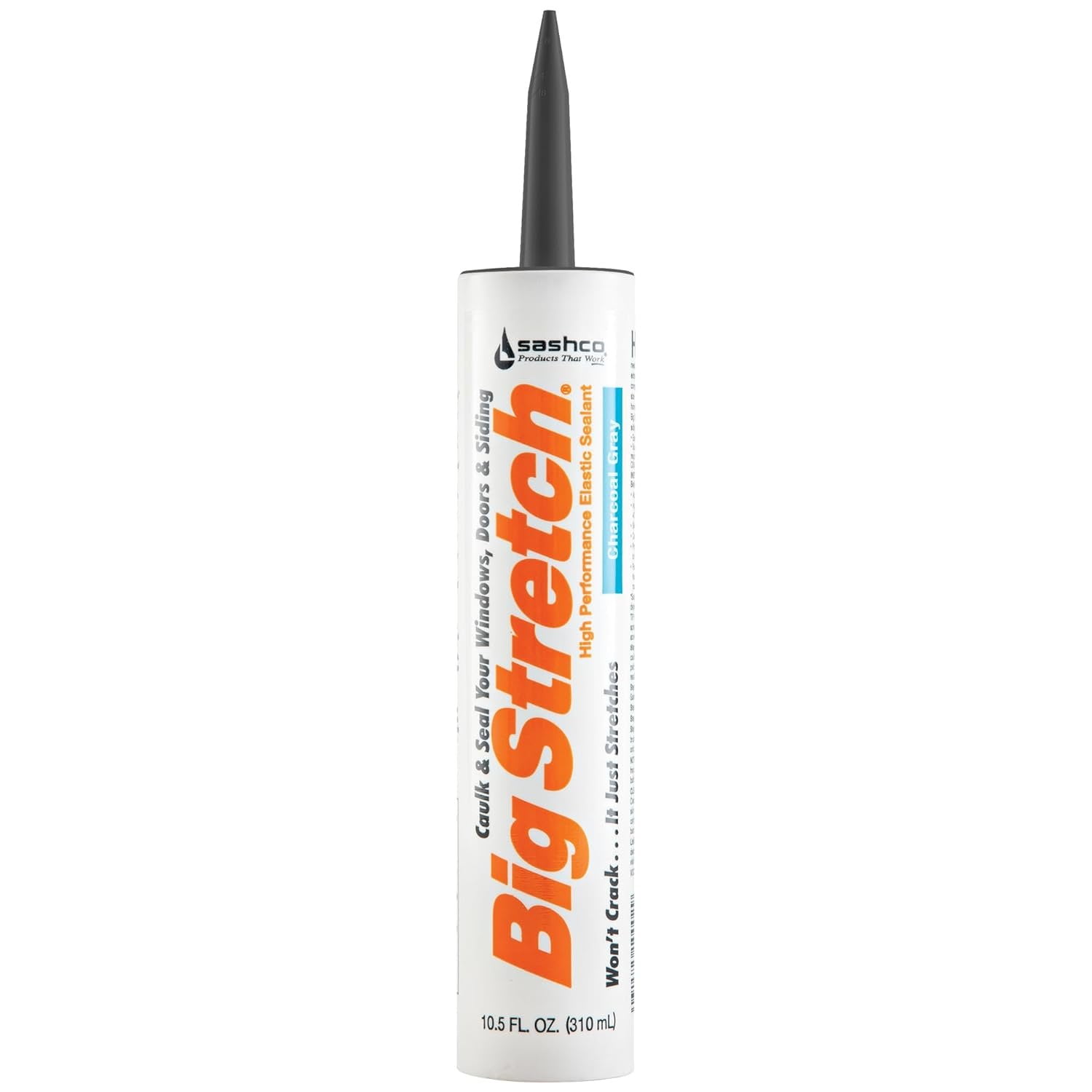 Sashco Big Stretch 10.5 oz High Performance Elastic Sealant, Charcoal ...