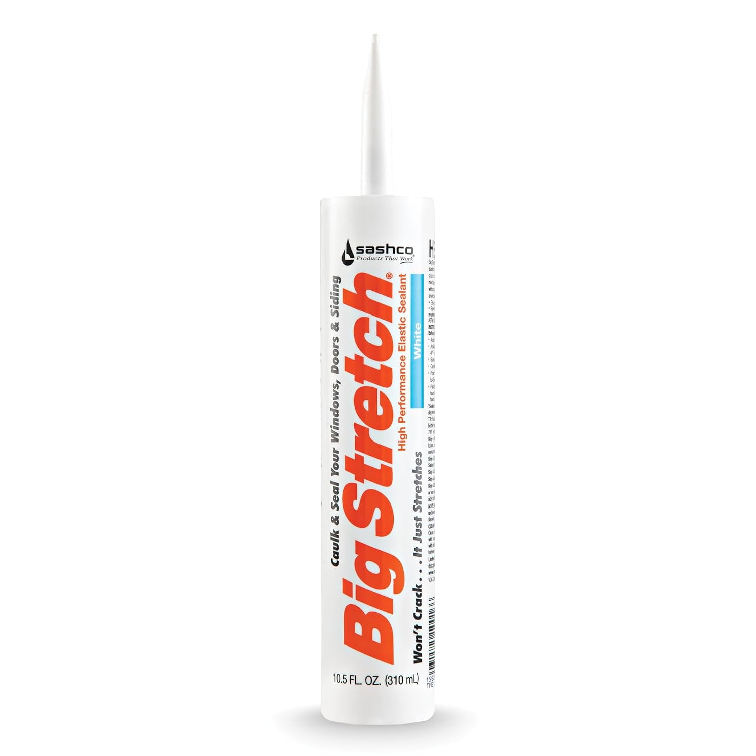 Sashco Big Stretch Acrylic Latex High-Performance Caulking Sealant, 10. ...