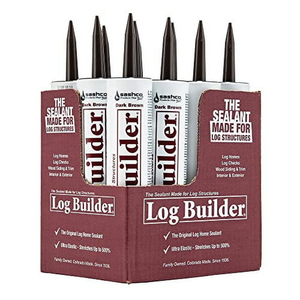 Sashco Log Builder Acrylic Latex Chinking Sealant, 10.5 oz Cartridge, Dark Brown (Case of 12 ...