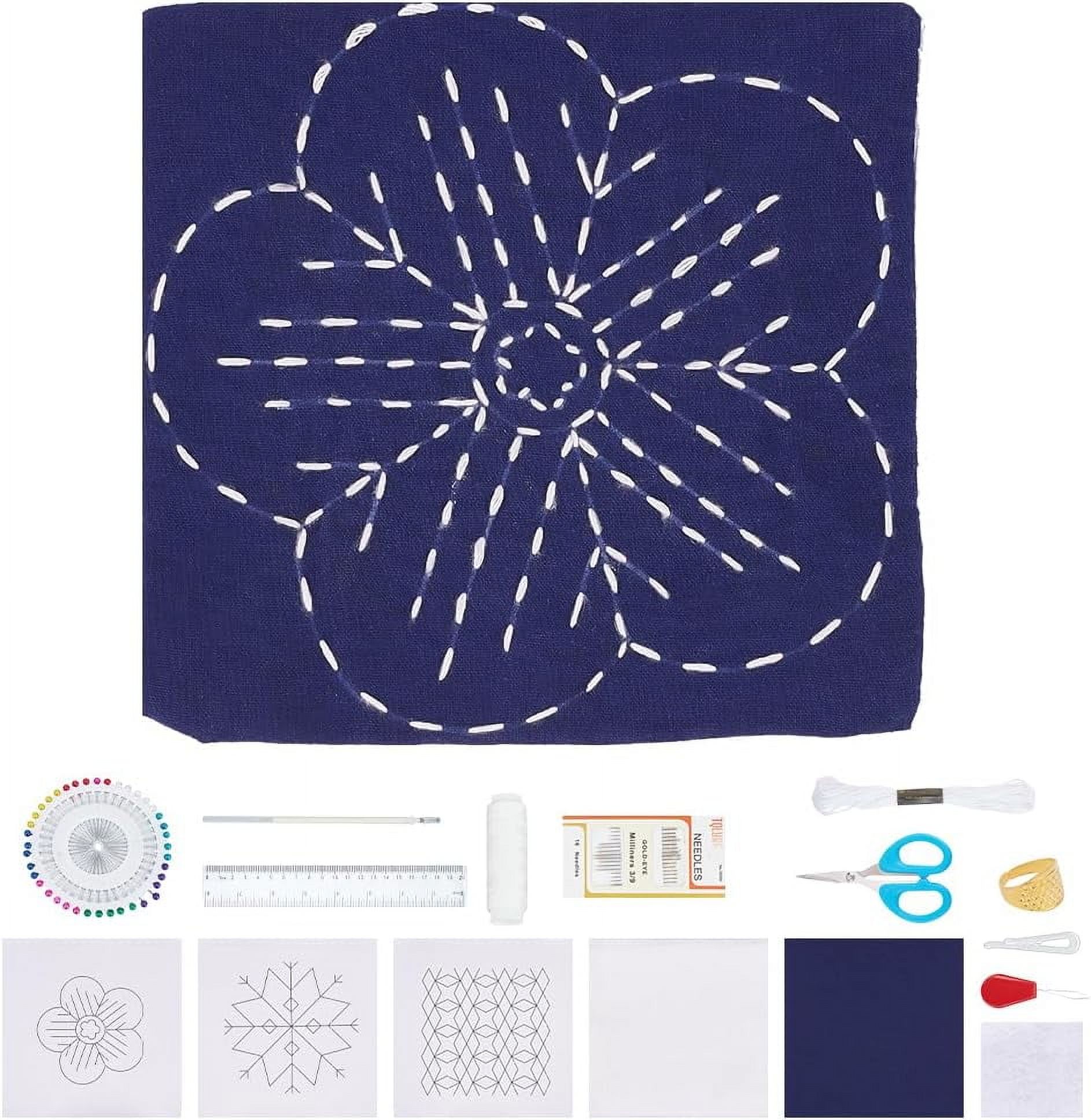 Sashiko Kit DIY 10 Sets Sashiko Coaster Kit Japanese Traditional Cross ...