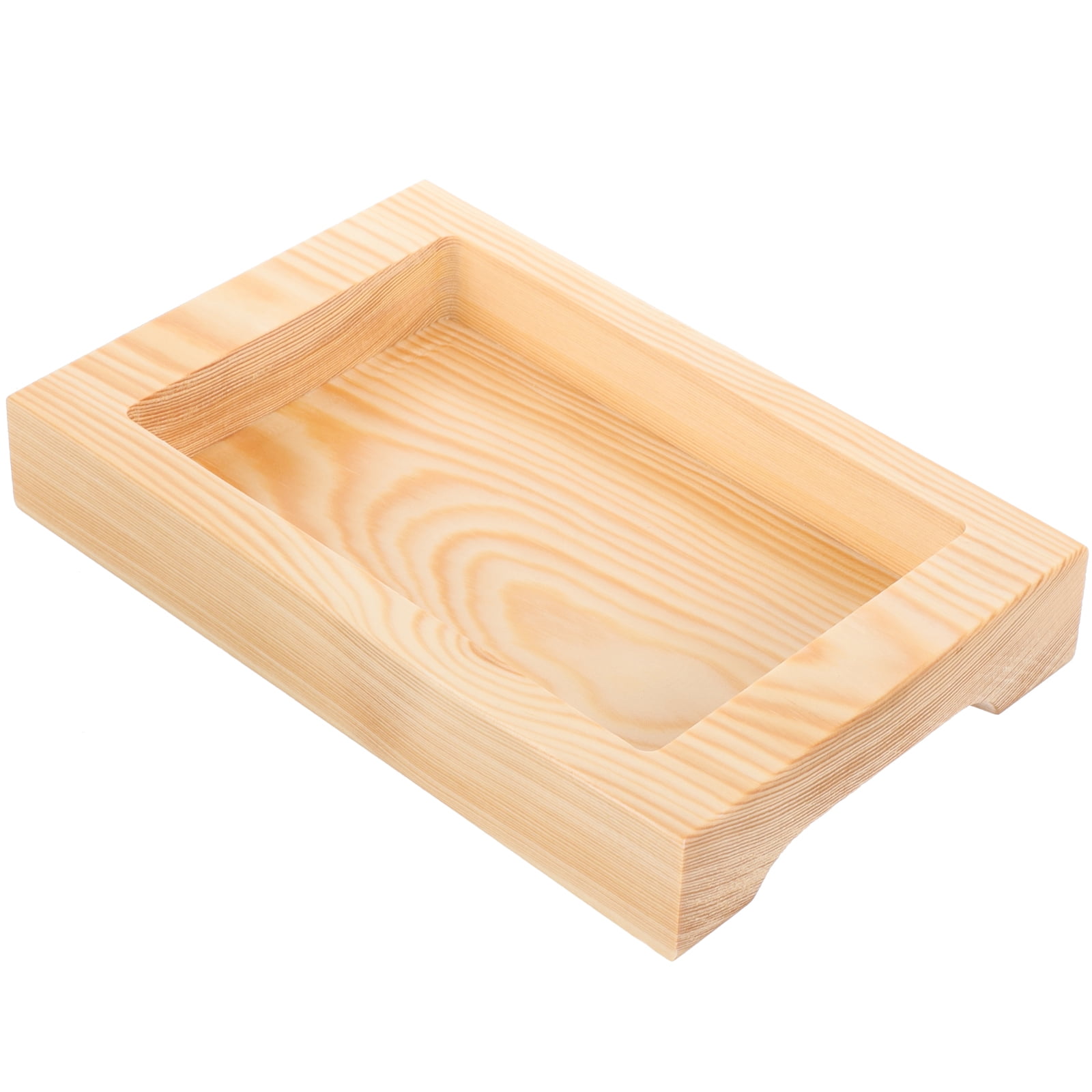 Raindrops Khaki Wood Sushi Display Tray Rectangular for Friends Who and ...